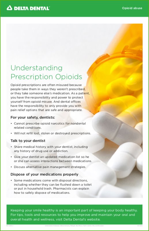 Delta Dental Michigan - Understanding Prescription Opioids Poster